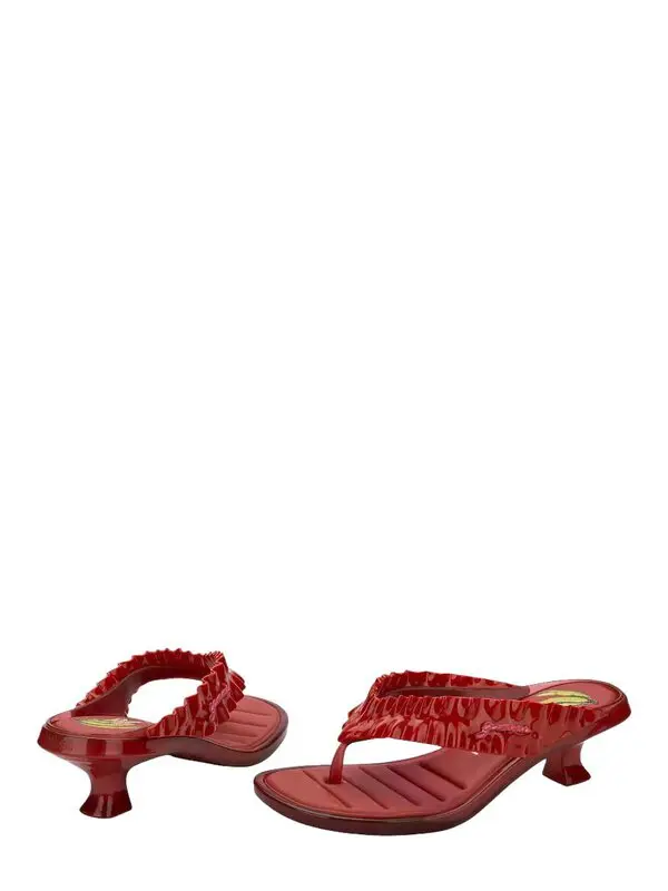 Melissa X Ganni Ruffled Sandals - Red