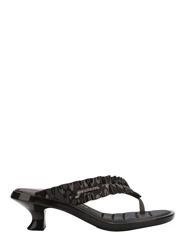 Melissa Ruffled Thong Sandals - Brown