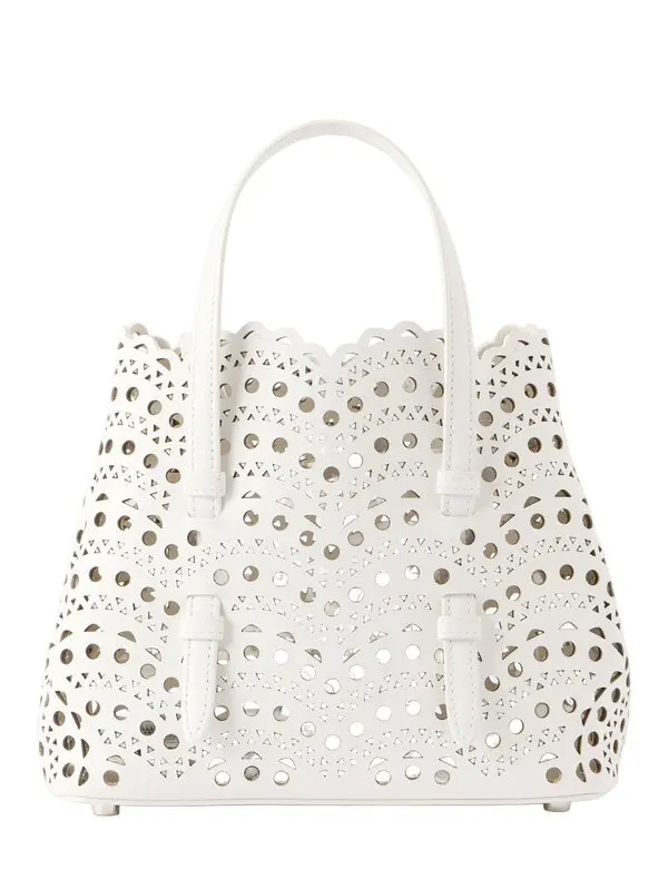 Alaïa Mina 20 Laser-cut Leather Tote - Neutrals