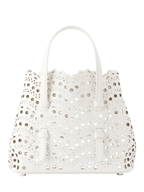 Alaïa Mina 20 Laser-cut Leather Tote - Off-white