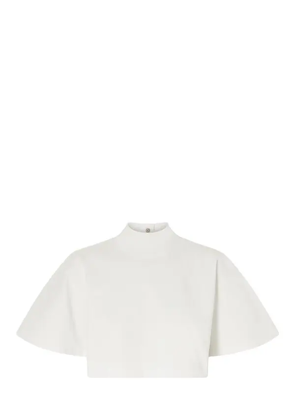 Alaïa Cropped Cotton-jersey Turtleneck T-shirt - White