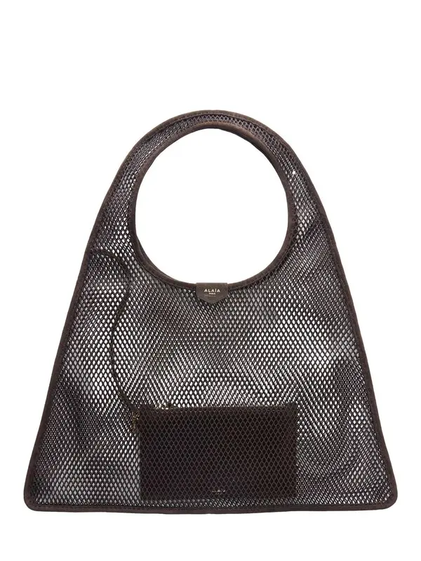 Alaïa Woven Leather Shoulder Bag - Chocolate