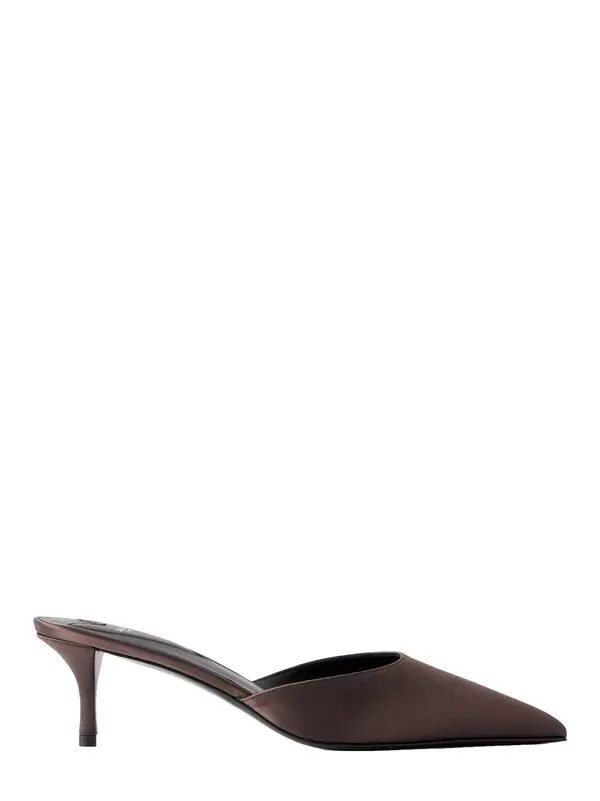 Alaïa Le Coeur 55 Satin Mules - Brown