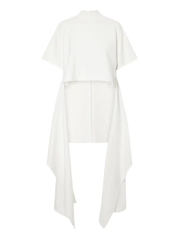 Alaïa Asymmetrical Cotton-blend Jersey T-shirt - White