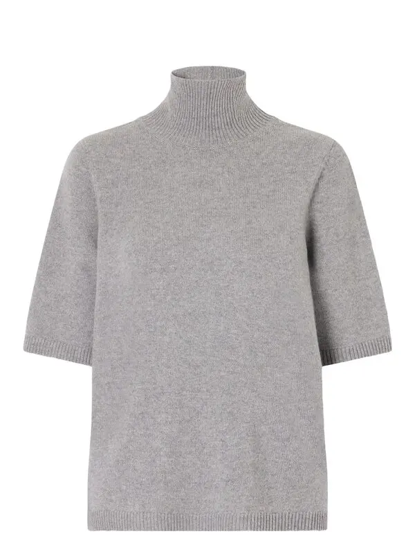 Alaïa Cashmere-blend Turtleneck Sweater - Gray