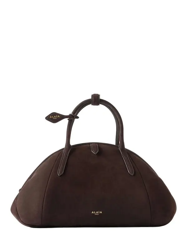 Alaïa Suede Small Tote Bag - Chocolate