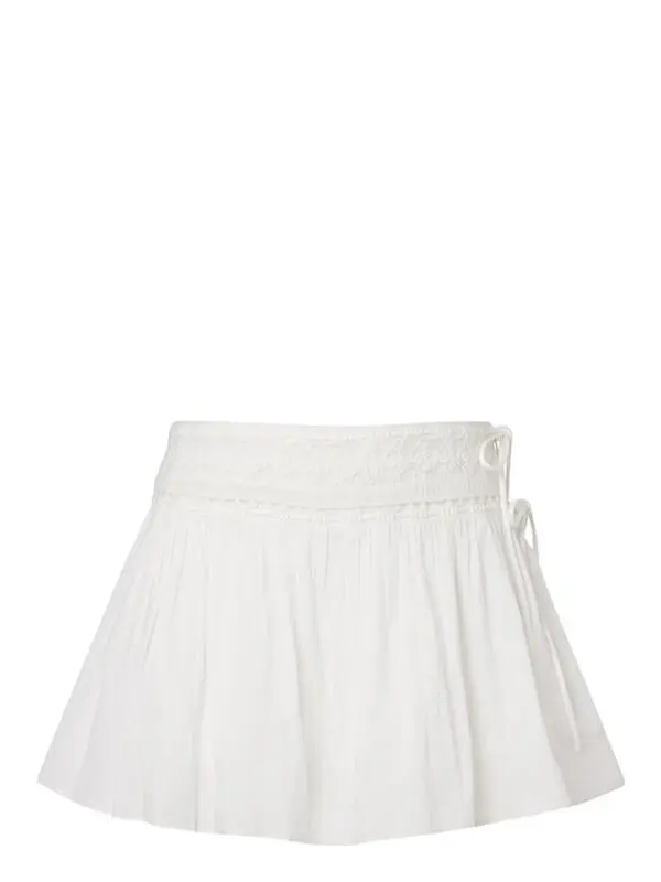 Posse Danielle Lace-trimmed Cotton Skort - White