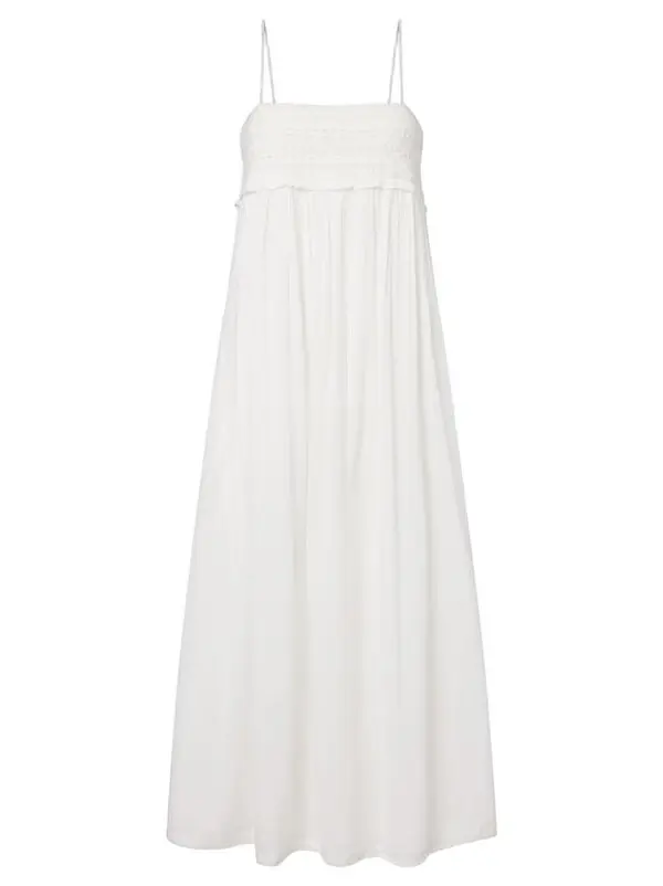 Posse Danielle Lace-trimmed Cotton Midi Dress - White