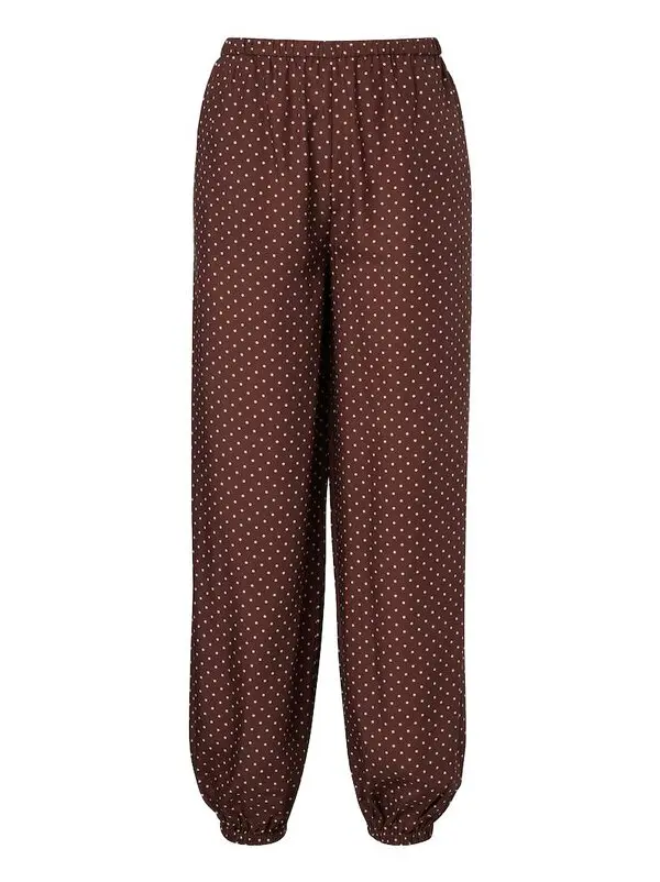 Posse Evie Polka-dot Balloon Pants - Brown