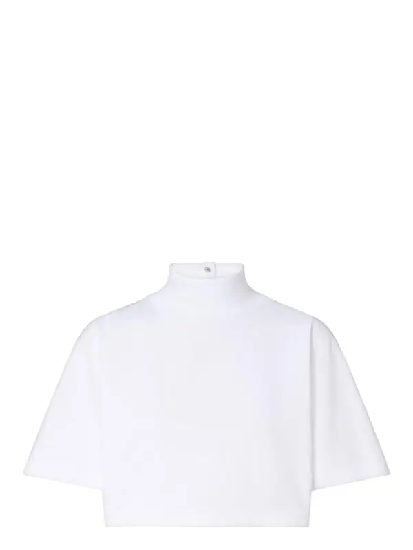 Alaïa Cotton Jersey Turtleneck T-shirt - White