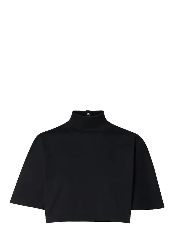 Alaïa Cotton Jersey Turtleneck T-shirt - Black