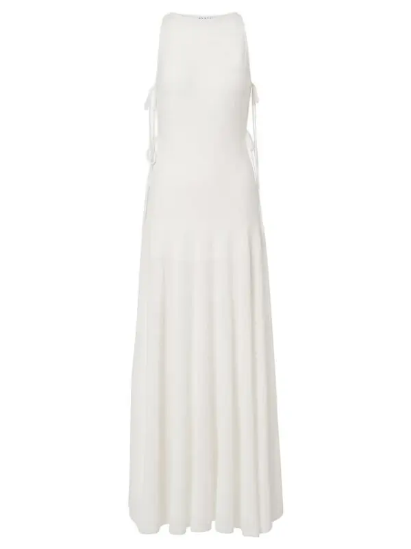 Alaïa Cotton-blend Crêpe Maxi Dress - White