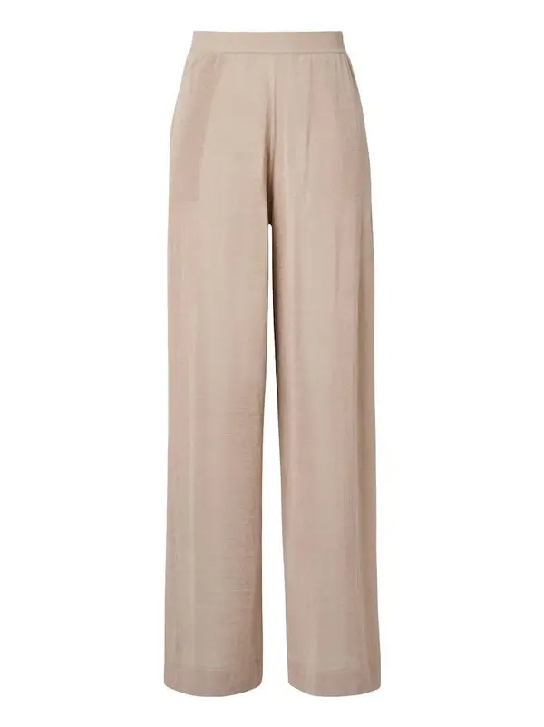 Alaïa Clair Linen And Silk Wide-leg Pants - Beige