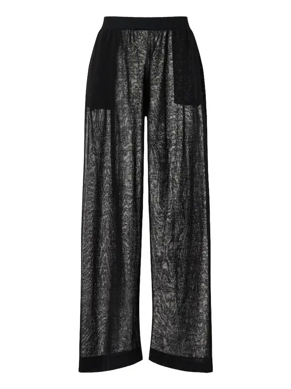 Alaïa Wide-leg Linen And Silk Trousers - Black