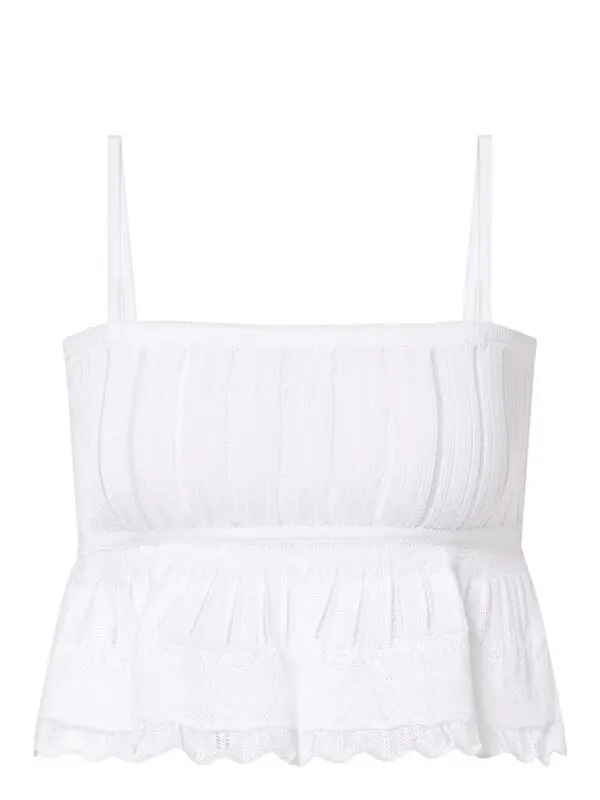 Alaïa Knitted Viscose Top - White