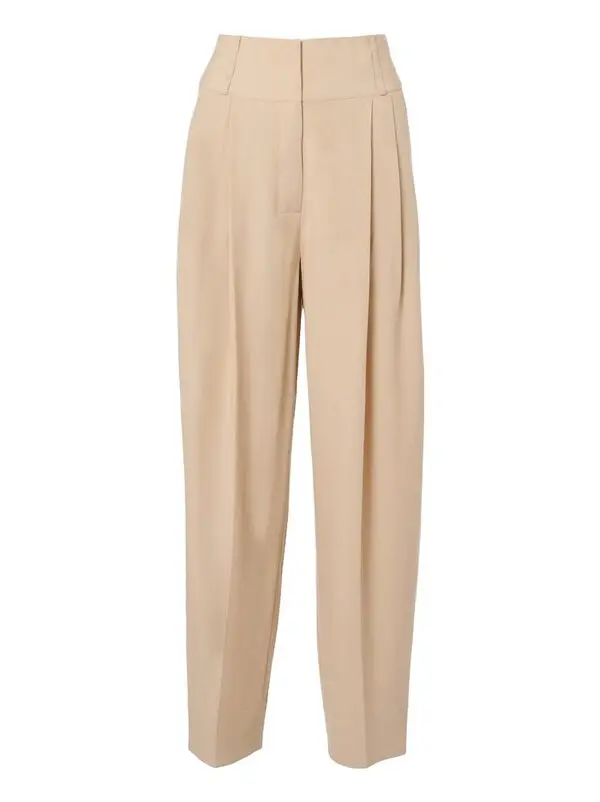 TOTEME Draped Wool Blend Pants - Beige