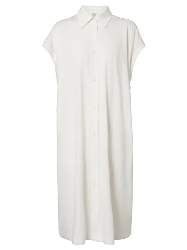 TOTEME Cotton Jersey Shirt Dress - White