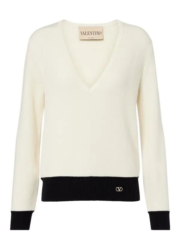 Valentino Garavani Vlogo Wool-blend Sweater - White