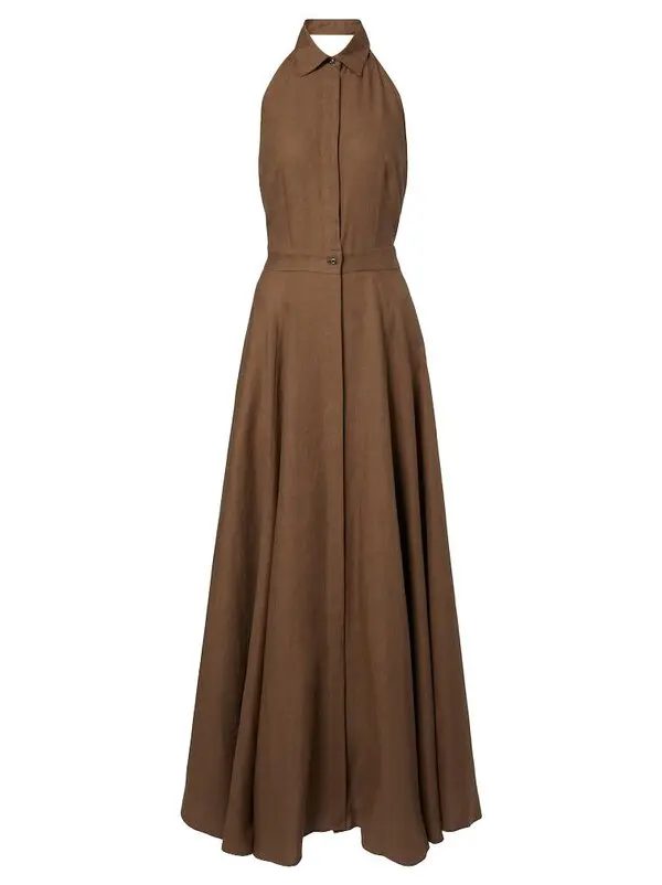 Ralph Lauren Eldred Linen Maxi Dress - Brown