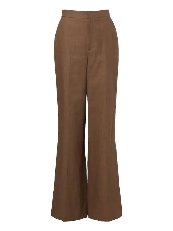 Ralph Lauren Dean Linen Wide-leg Pants - Brown
