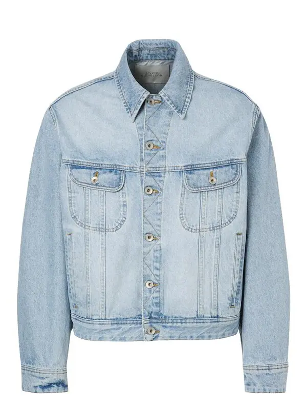 Studio Nicholson Bleached Wash Denim Jacket - Blue