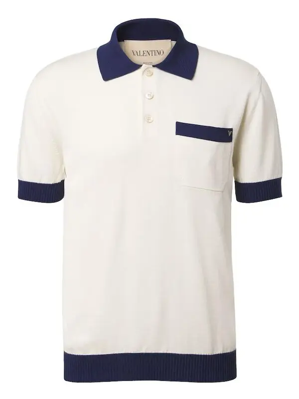 Valentino Garavani Vgold Cotton Polo Shirt - White