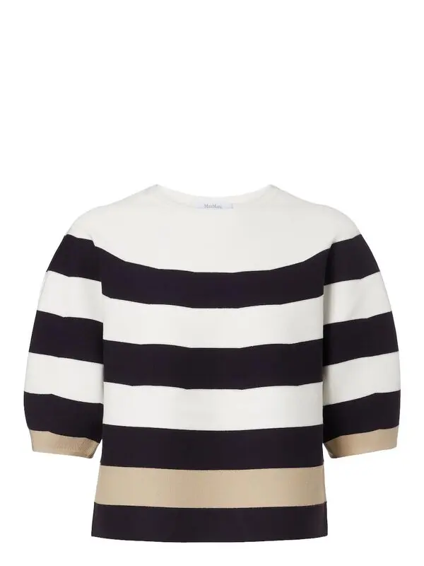 Max Mara Striped Knitted Sweater - White
