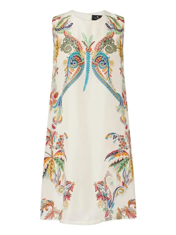 Etro Printed Silk Minidress - White