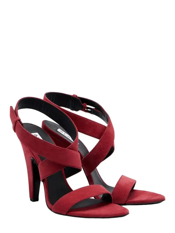 Alaïa Rouge Carmin Suede Slingback Sandals - Red
