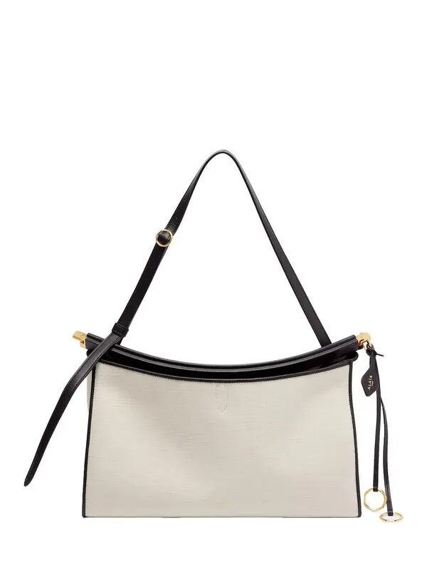 Alaïa Le Click Pocket Large Canvas Tote Bag - Beige