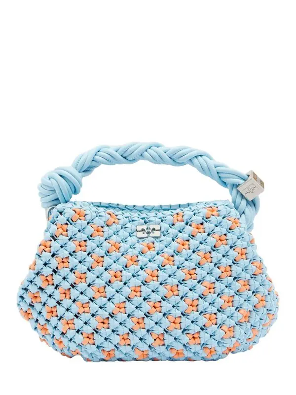 GANNI Bou Mini Woven Top-handle Bag - Blue
