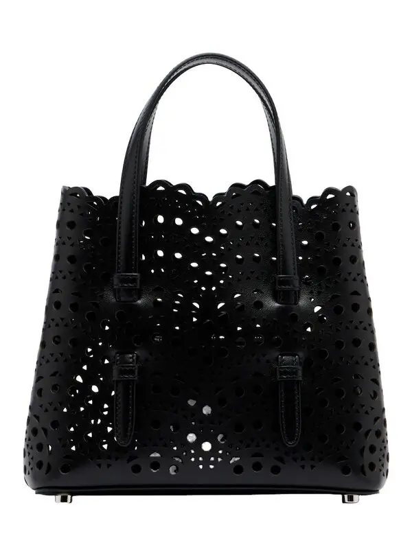 Alaïa Mina 20 Vienne Leather Tote Bag - Black