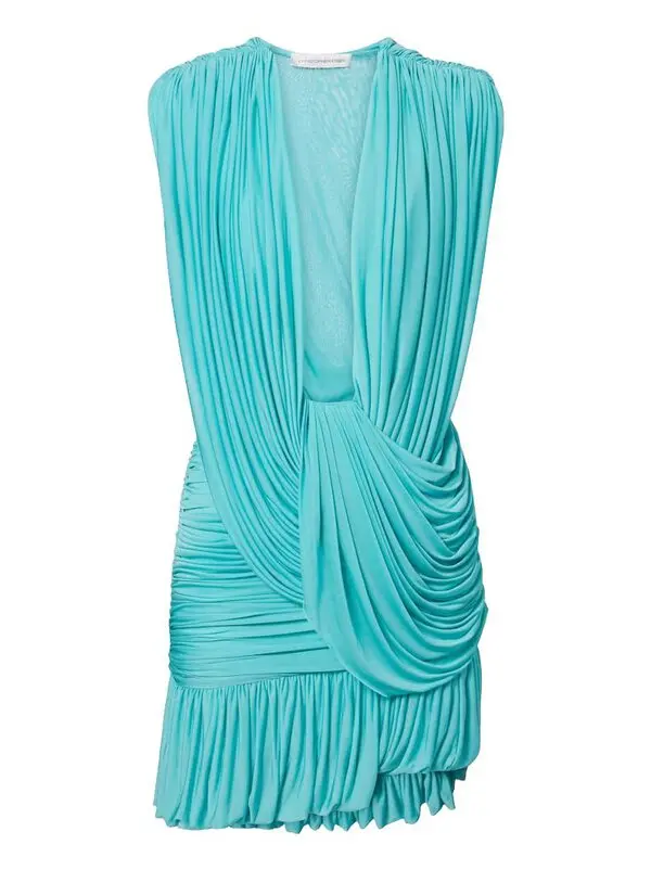 Christopher Esber Ripple Draped Jersey Minidress - Blue