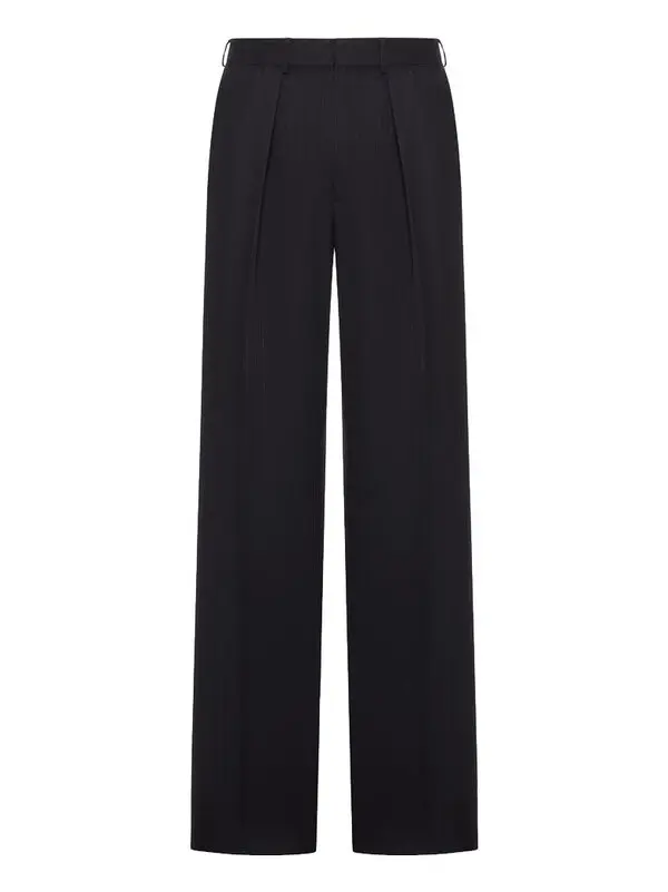 TOM FORD Pinstriped Tailored Wool Trousers - Black