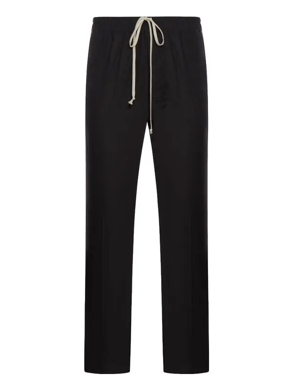 Rick Owens Dietrich Wide Leg Cotton Trousers - Black