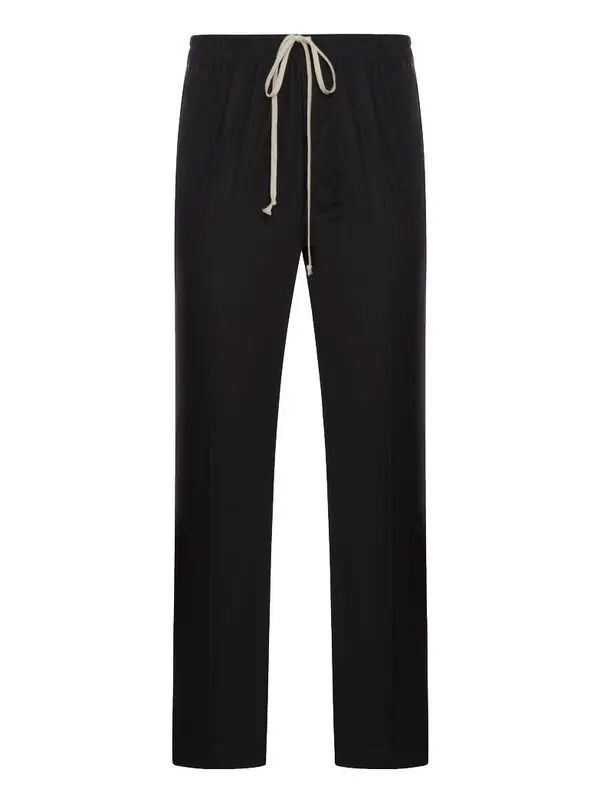 Rick Owens Dietrich Wide Leg Cotton Trousers - Black