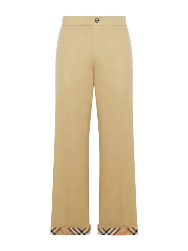 Burberry Gabardine Trousers With Embroidered Detail - Multicolor