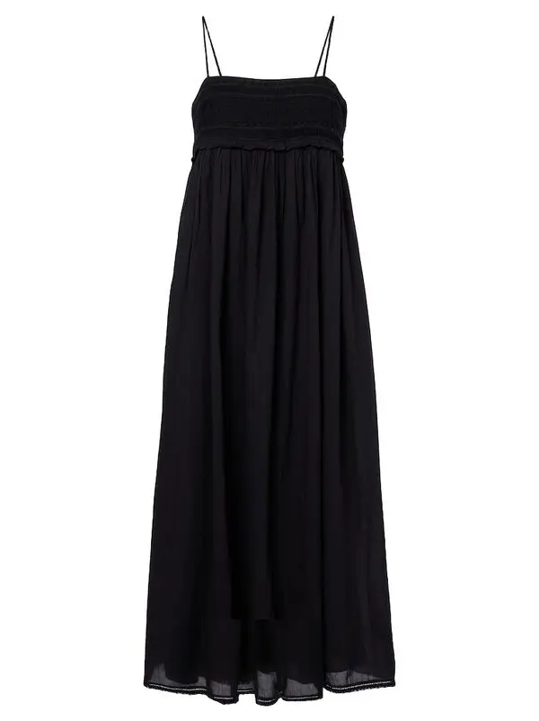 Posse Danielle Lace-trimmed Cotton Midi Dress - Black