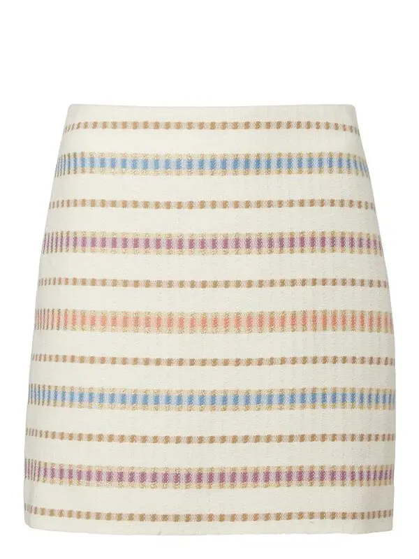 Veronica Beard Bohemia Striped Cotton And Wool-blend Miniskirt - Multicoloured