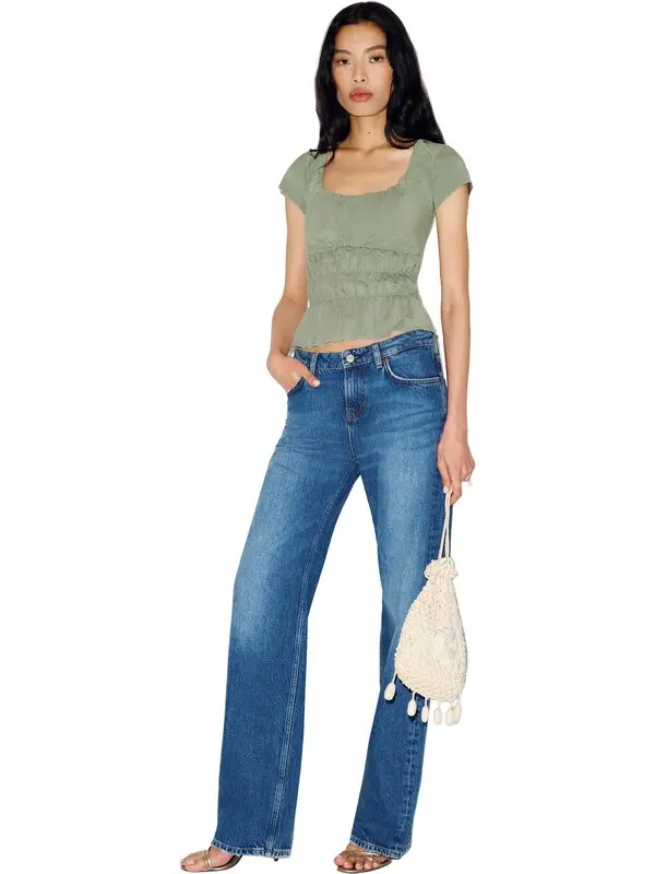 REFORMATION Milena Knit Top - Green
