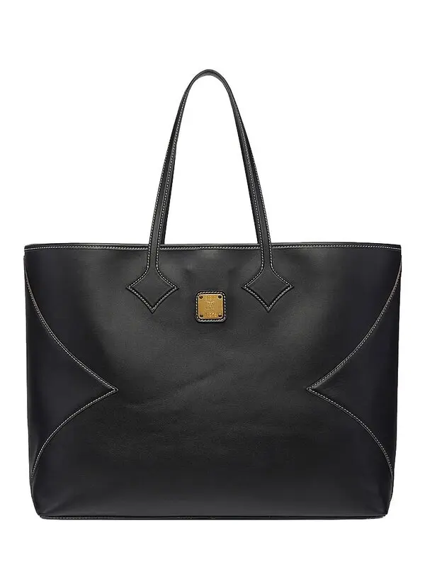 Mcm Dia Extra Large Leather Shopper Tote - Black