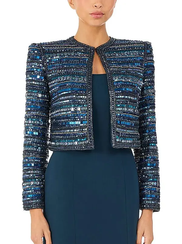 Jenny Packham Alma Beaded Jacket - Blackthorne Blue