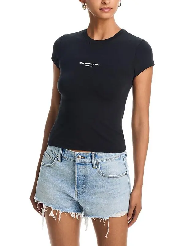 Alexander Wang Fitted Logo Tee - Black