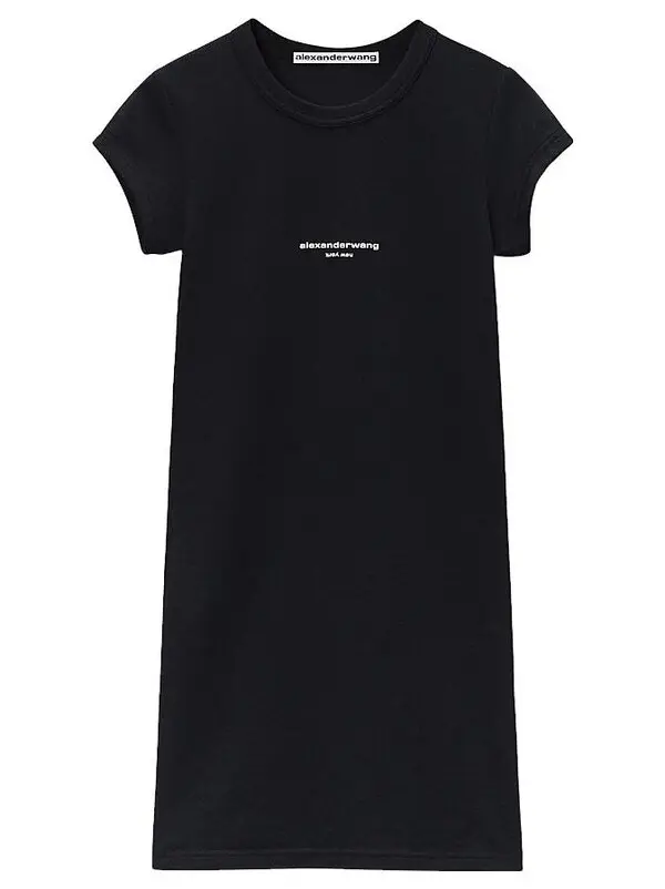Alexander Wang Fitted Short Sleeve Mini Dress - Black