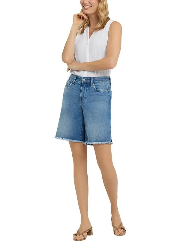 NYDJ Naomi Relaxed A-line Denim Shorts - Pacifica