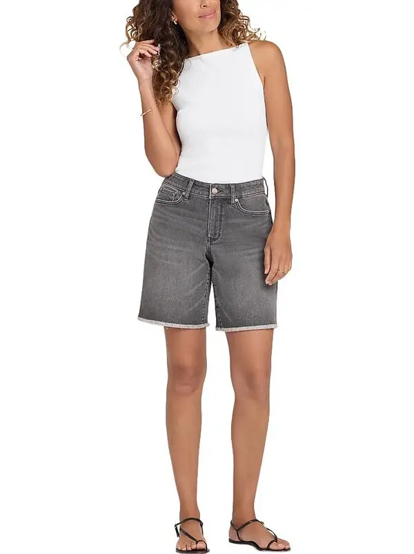 NYDJ Naomi Relaxed A-line Denim Shorts - Dusty Ash