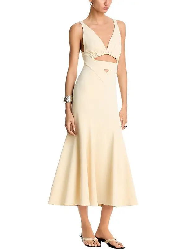 Rabanne Cut-out Midi Dress - Ecru