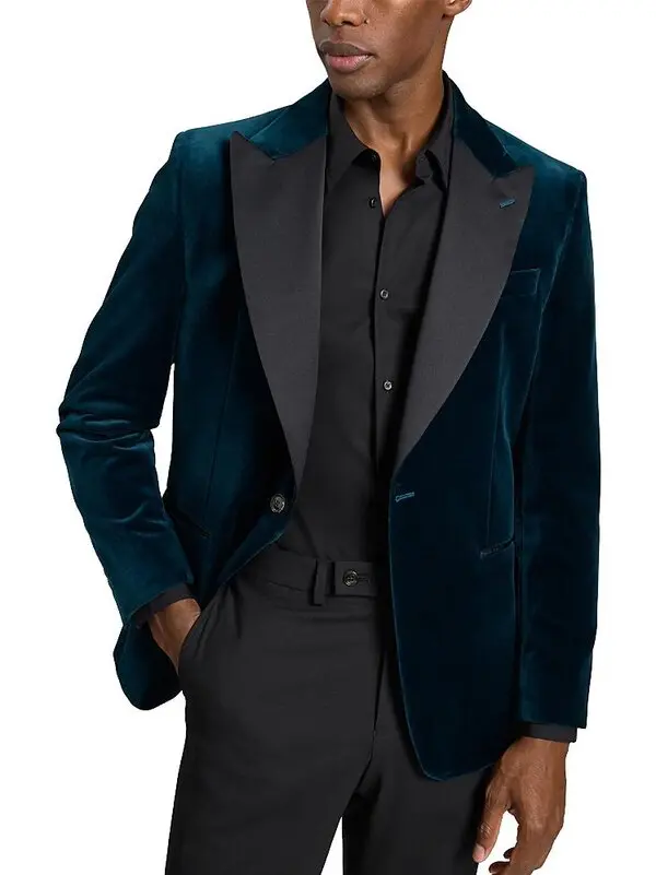 Ted Baker London Webster Velvet Blazer - Teal