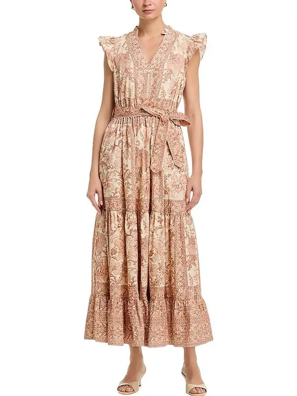 Elie Tahari Printed Cotton Maxi Dress - Cypress Vine Print