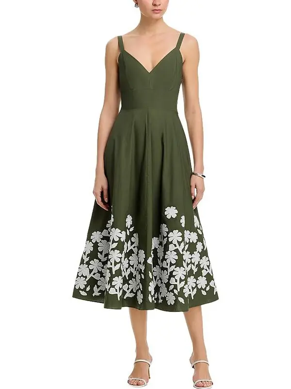 Elie Tahari The Victoria Dress - Dark Sage And Ivory